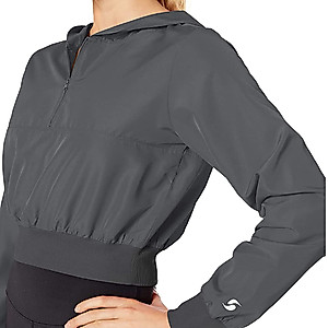 Soffe womens Squad Quarter Zip Hoodie Jacket, Gunmetal, Large US