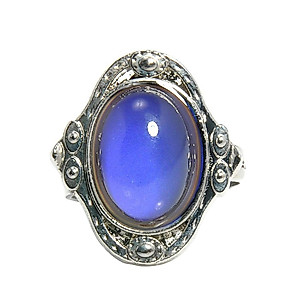 shiYsRL Exquisite Jewelry Ring Love Rings Vintage Unisex Mood Changing Color Ring Adjustable Temperature Control Band Wedding Band Best Gifts for Love with Valentine's Day - Silver