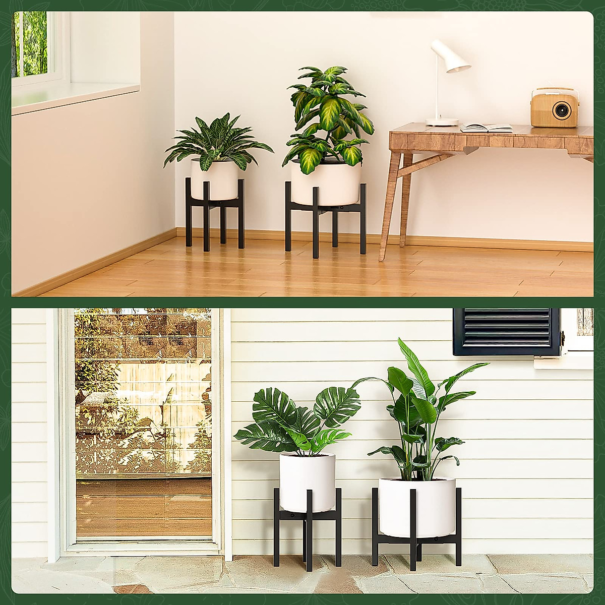 FIASON Adjustable Metal Plant Stand - Plants Holder Fits for 8-14 Inches Planter Flower Pots Indoor Outdoor ( Pot & Plant Not Included) -1 pack