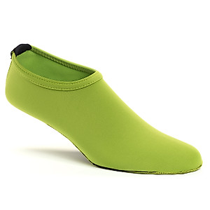FUN TOES Skin Water Shoes (Large Women 6.5-8, Men 5.5-7, Green)