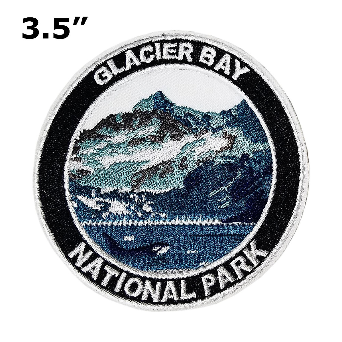 Glacier Bay National Park Patch Embroidered Iron-on/Sew-on Decorative Embroidery Applique Clothing Vest Jacket Premium Stitching Nature Wild Animals Forest Trees Hiking Trail Souvenir Badge Whales