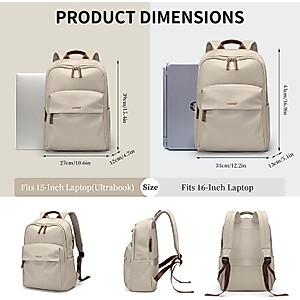 GOLF SUPAGS Laptop Backpack for Women Fits 15 Inch Notebook Casual Daypack Purse Work Travel College School Bag (Apricot)