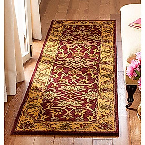 SAFAVIEH Golden Jaipur Collection 2'3" x 4' Green / Rust GJ250A Handmade Traditional Premium Wool Accent Rug