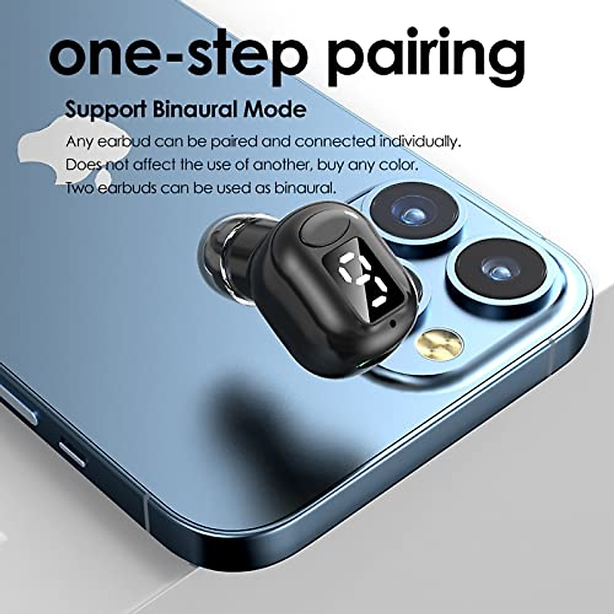 Invisible Bluetooth Earbuds Smallest Single Tiny Hidden Headphones for Work Sleep Ear Buds Mini Spy Microphone Wireless Hidden Secret Micro Wireless Earbuds for Small Ears Discreet Earpiece - Black