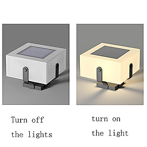 BEMITH Solar Post Lights Outdoor Stainless Steel Waterproof Courtyard Column Light Square Wall Stigma Lamps Decorations Landscape Lighting for Garden Villa Gate Fit 4X4, 5X5 Or 6X6 Wooden Posts
