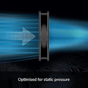 ARCTIC P12 PWM PST A-RGB - 120 mm PWM case Fan Optimized for Static Pressure, case Fan, semi-Passive: 200-2000 RPM (0 RPM <5%), 5V 3 pin ARGB LED, Single Fan - Black