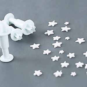 Star Small Fondant Plunger Cutter Set Cake Cookies Decorating Tool Mold-Tiny 3 Pieces（Mini）