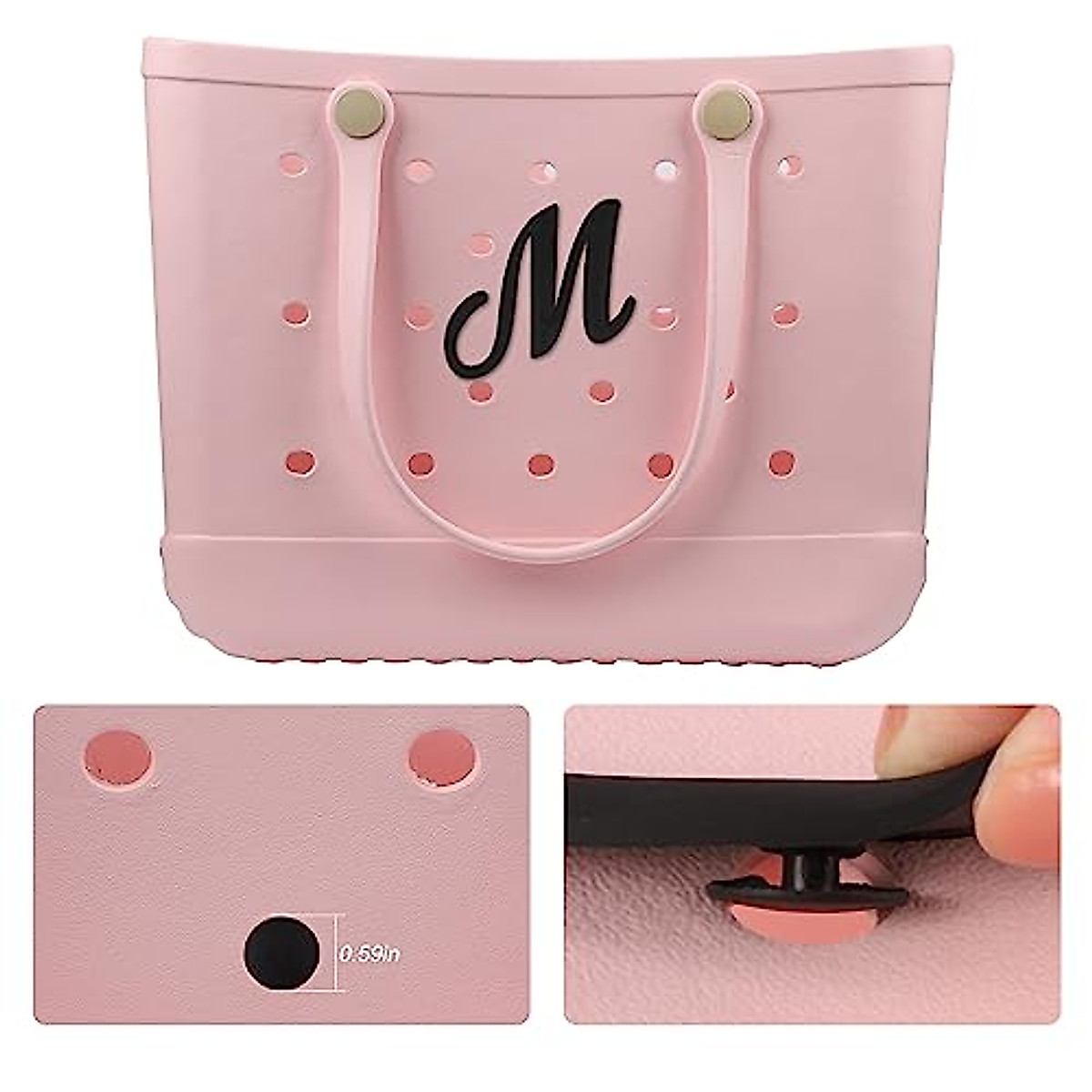 TOYMIS Decorative Lettering for Bogg Bag, 3D Letter Charms for Bogg Bag Alphabet Letters Decor Alphabet Letters for Bogg Bag for Personalizing Handbag DIY White (M,Black)