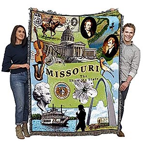 Pure Country Weavers State of Missouri Blanket - Gift Tapestry Throw Woven from Cotton - Made in The USA (72x54)