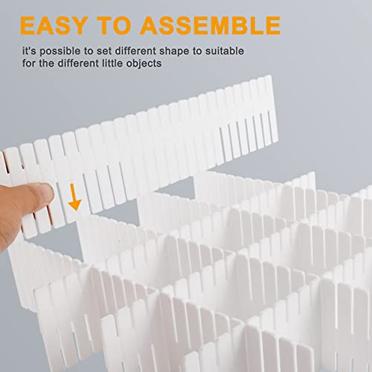 RealPlus 40 Pack of Drawer Dividers Adjustable Drawer Storage Organizer for Closet,Office Desk,Kitchen Storage,Dresser,Makeup Tools,Socks