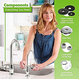 Express Water Deluxe Water Filter Faucet – Chrome Coke-Shaped Faucet – 100% Lead-Free Drinking Water Faucet – Compatible with Reverse Osmosis Water Filtration Systems