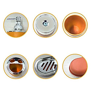 Wilove Bathroom Accessories Set,4 Pcs Plastic Bathroom Accessories Set Toothbrush Holder,Toothbrush Cup,Soap Dispenser,Soap Dish