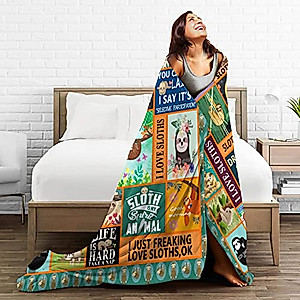 Sloth Blanket Super Soft Warm Flannel Throw Blankets for Couch Sofa Sloth Gifts for Kids and Adults