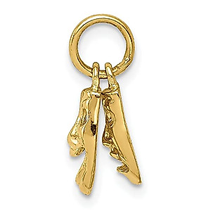 IceCarats 14K Yellow Gold Comedy Tragedy Set Necklace Charm Pendant 15mm x 11mm Only