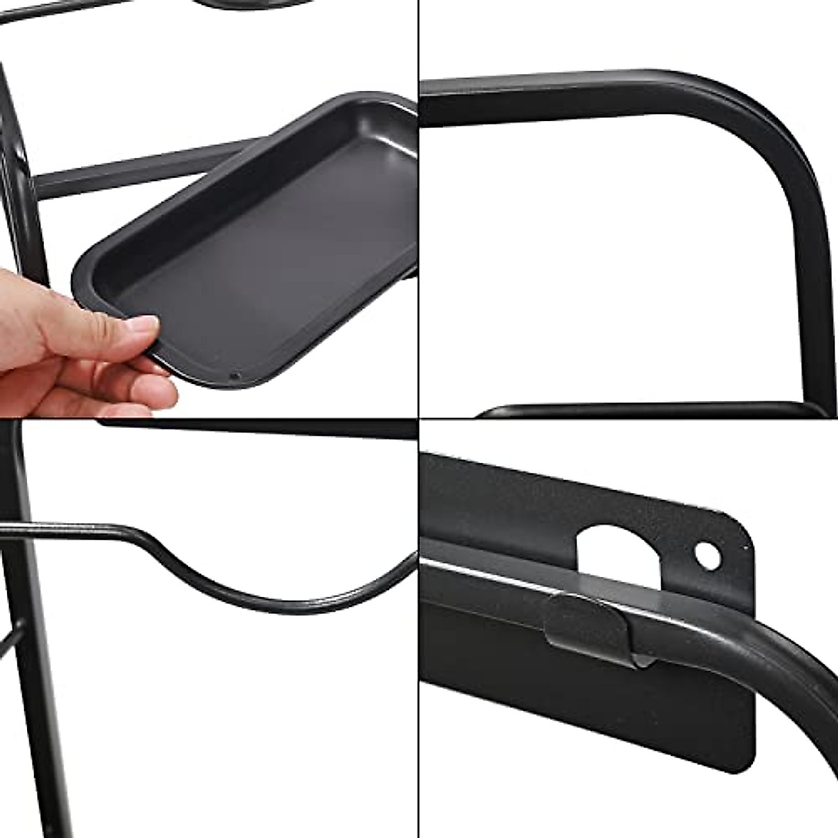 ikare Pot Lid Organizer Rack For Bakeware Pot Lid Holder Organizer Scratch Protection Lid Stand Wall Mounted Pan Lid Holder (Black)