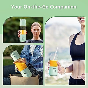 Personal Blender, Portable Blender for Shakes and Smoothies, Fresh Juice Mini Fast Blender with 6 Blades, Rechargable Single Blender BPA Free for Kitchen, Sport, Travel (Green)