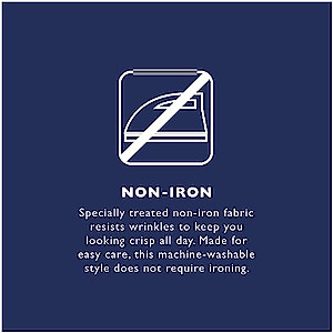 TOMMY HILFIGER Men's Non Iron Solid Button Down Collar, Frosted Lilac, 16.5" Neck 34"-35" Sleeve