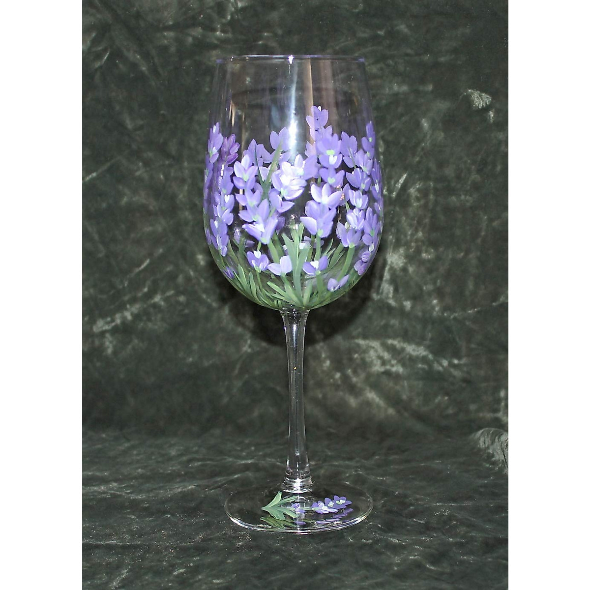Hand Painted Wine Glasses - Purple Lavender (Set of 2)