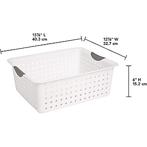 Sterilite Lg Wht Ultra Basket 16268006 Organizers Storage Kitchen 15 7/8 x 12 7/8 x 6 inches ; 1.1 pounds