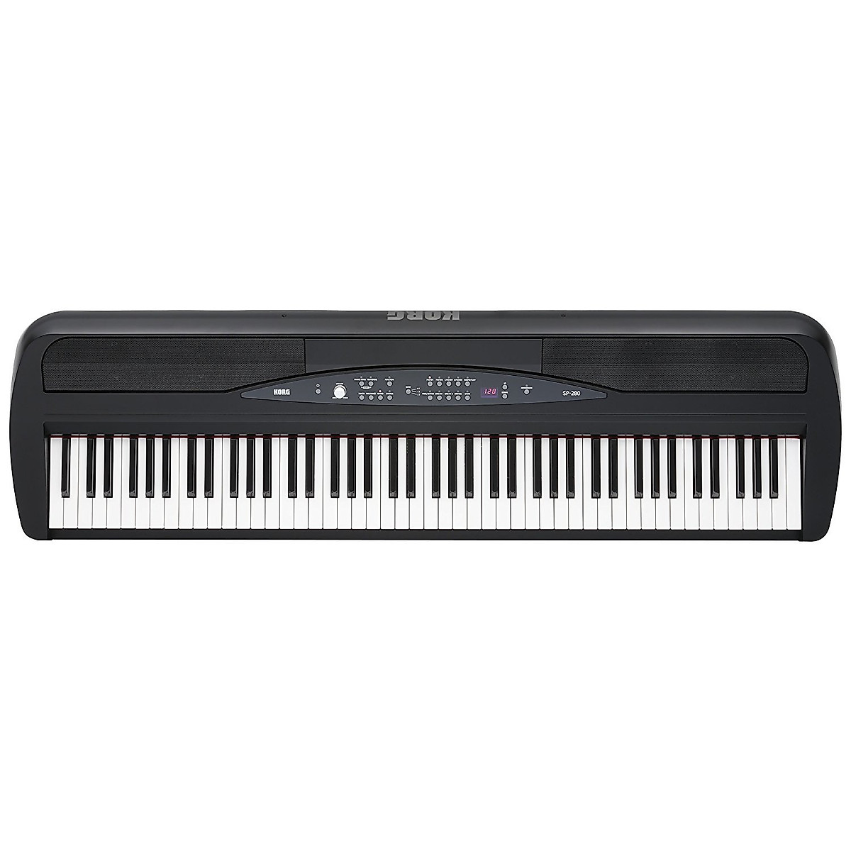 Korg SP-280 Digital Piano - Black Bundle with Furniture Bench, Pedal, Headphones, Dust Cover, Austin Bazaar Instructional DVD, and Polishing Cloth
