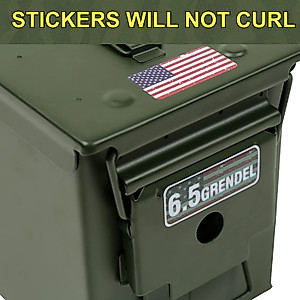 Aolamegs Ammo Can Vinyl Sticker Set Decal Label for Cans Cases Boxes .22 .223 .308 9MM .380 .45 5.56 7.62 12GA 300BLK (Choose Your Version）Black (80 Pack/16 Varieties (3 PCS USA FLAG STICKERS))