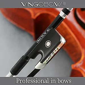 VINGOBOW 4/4 Size Black Horsehair Carbon Fiber Cello Bow