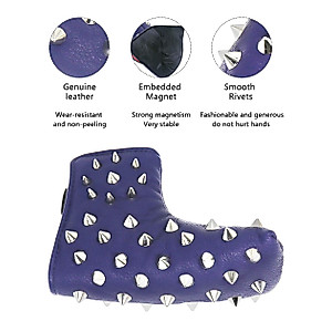 HISTAR 1pcs Golf Genuine Leather Blade Putter Cover for Odyssey Scotty Cameron (Blue)