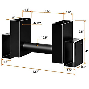 Amagabeli Set of 4 Pack Firewood Log Rack Brackets Fireplace Wood Storage Holder-Adjustable to Any Length Height Lumber Stacker Heavy Duty Steel Indoor Outdoor Black