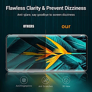[2+2 Pack] S21 Ultra 5G Glass Screen Protector, HD Clear 9H Tempered Glass Scratch Resistant, Fingerprint Unlock, 3D Curved, Bubble-Free for Samsung Galaxy S21 Ultra Glass Screen Camera Protector (6.8