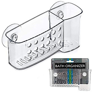 Generic 1 Bath Organizer Shower Caddy Bathroom Storage Basket Soap Holder Suction Cups,Clear