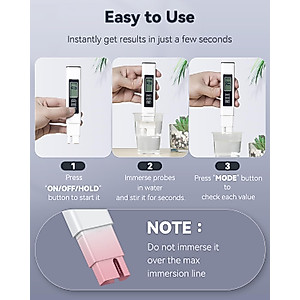 Pawfly 4 in 1 TDS Meter Digital Water Tester, TDS EC and Temperature (℃/℉) Meter, Fast Accurate Digital Water Tester, 0-9999 ppm Water Quality Tester for Drinking Water Tap Water Well Aquarium & Pool