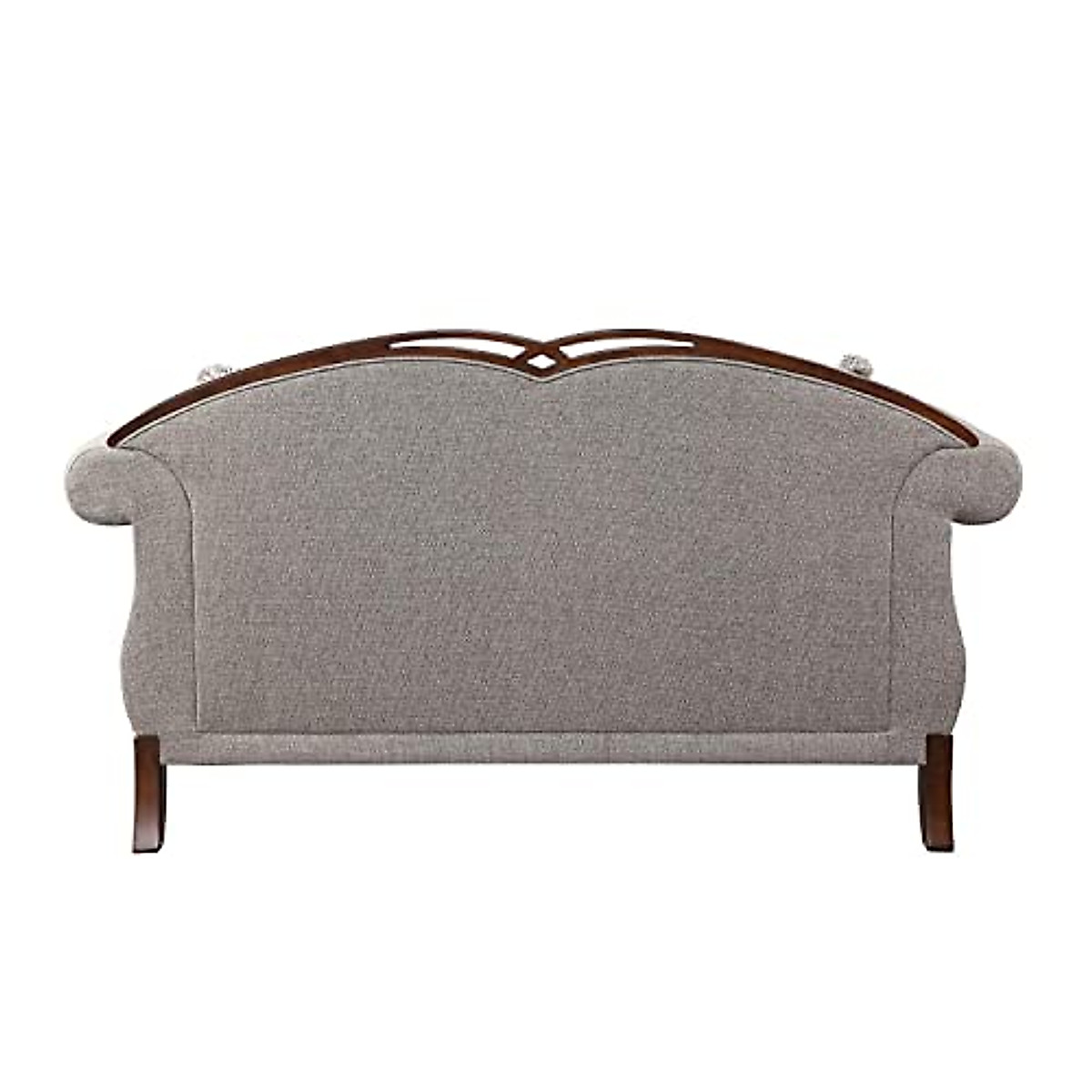 Acme Furniture Miyeon Love Seats, Fabric and Cherry