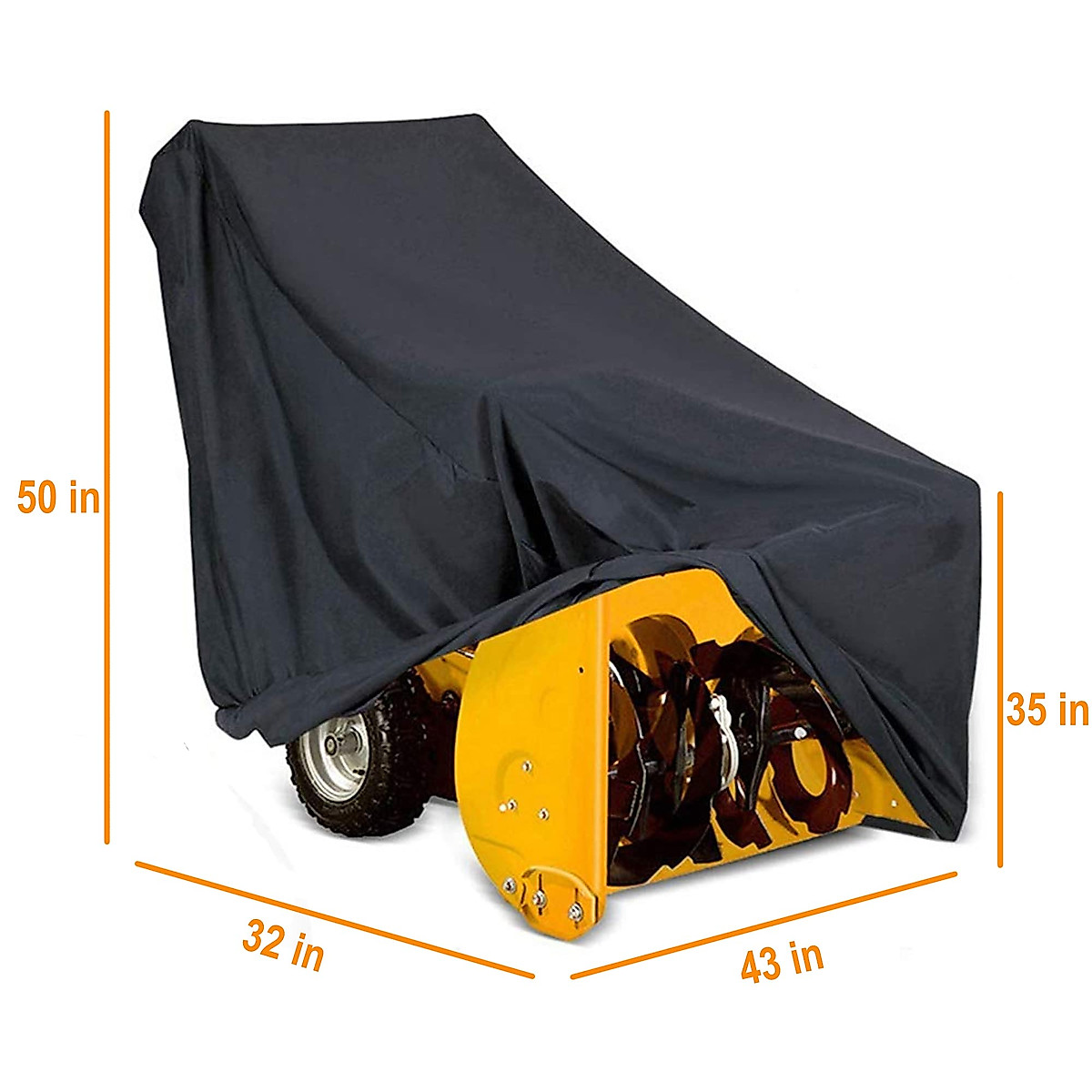 GINJKGO Snow Blower Covers Winter - Waterproof Snow Blower Accessories, Durable Snow Blower Covers Fit Most Electric Snow Blowers 43Lx32Wx35H/50”H(Cover Only)
