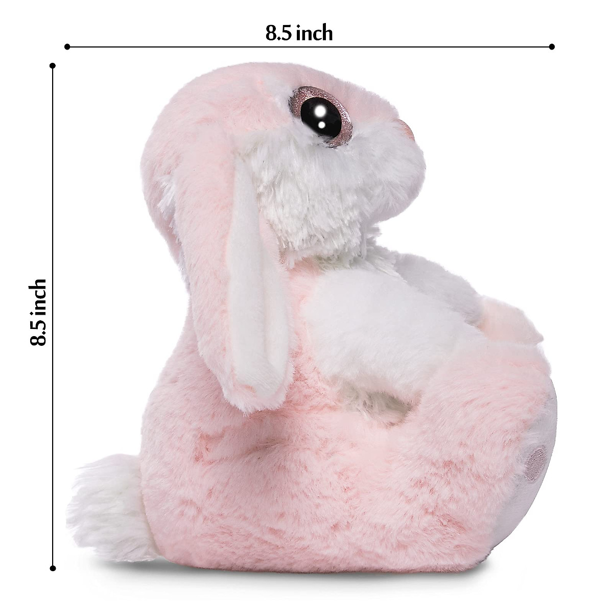 Nleio Bunny Stuffed Animal, 8.5" Plush Bunny Rabbit Stuffed Animals with Floppy Ears, Cuddly Soft Plush Toys Huggable & Washable, Easter Birthday Gift for Babies Toddlers Kids Boys Girls (Pink)
