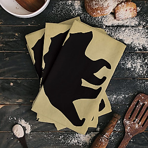 Hokiten Kitchen Towel Set, Black Bear Forest Silhouettes Fast Drying Microfiber Kitchen Towels Dish Cloths, Tea Towels/Bar Towels/Hand Towels Vintage Farm Backdrop (Set of 2, 18x28 Inch)