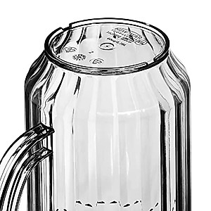 New Star Foodservice 1028041 Restaurant-Grade Break-Resistant Pitcher, 60 oz, Clear, Made in USA with BPA FREE Tritan Material
