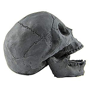 MYard Fireproof Imitated Human Fire Pit Skull Gas Log for NG, LP Wood Fireplace, Firepit, Campfire, Halloween Decor, BBQ (Qty 1, Black)