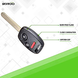 SCITOO 3 Buttons Keyless Entry Remote Control Key Fob Replacement for 2006-2016 for Honda for Odyssey for Civic 1PC FCC N5F-S0084A