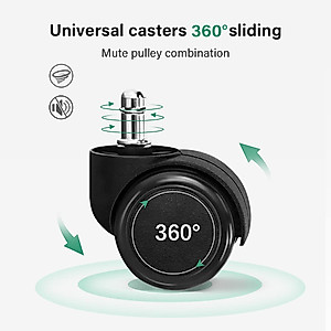 FURWOO Low Roller Seat PU Leather Rolling Stool Step Stool Mechanic Stool on Wheels for Home Office Garage Shop Black