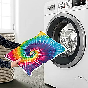 susiyo Mesh Laundry Bag for Delicates, 2 Pcs Chic Colorful Rainbow Tie Dye Lingerie Bags for Laundry with Zipper