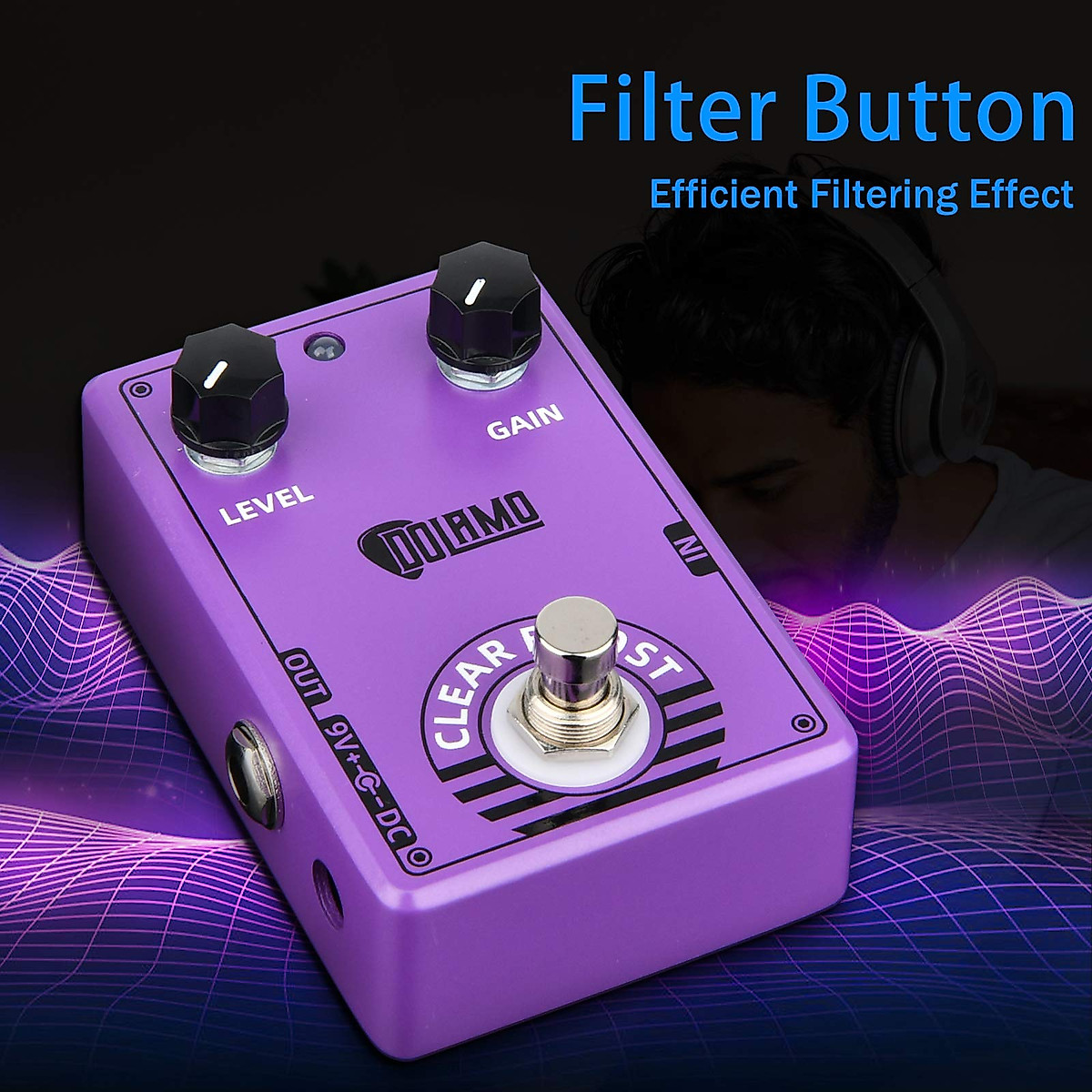 Dolamo Clear Boost Guitar Pedal, Boost Effect Pedal for Guitar,with Effective Level and Gain Control