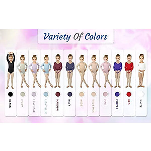 Elowel Girls' Team Basics Long Sleeve Leotard White (size 2-4)