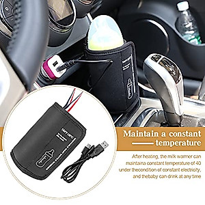 Kakalote 10V Car Baby Bottle Warmer,Portable Travel Milk Bottle Constant Temperature Feeding Bottle,USB Baby Bottle Warmer for Travel Camping(Size:4.9x3.1inch)
