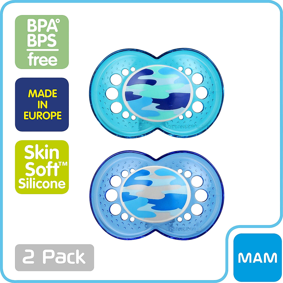 MAM Original Baby Pacifier, Nipple Shape Helps Promote Healthy Oral Development, Sterilizer Case, 16+ Months(Pack of 1)