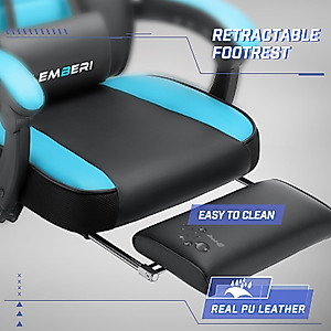 LEMBERI Gaming Chairs for Adults,Ergonomic Video Game Chairs with footrest,Big and Tall Gaming Chair 400lb Weight Capacity, Racing Style Computer Gamer Chair with Headrest and Lumbar Support