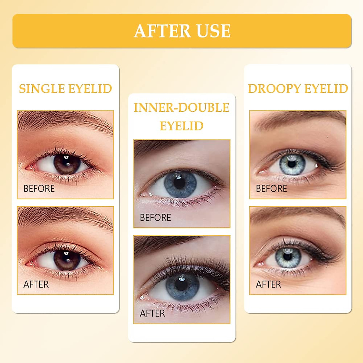 Eyelid Tape, Eyelid Lift Tape, Double Eyelid Tape, Double Eyelid Stickers, Invisible Eyelid Tape, Self-Adhesive Eyelid Lifter Strips with Fork Rods, Breathable & Waterproof, Instantly Enlarge The Eyes