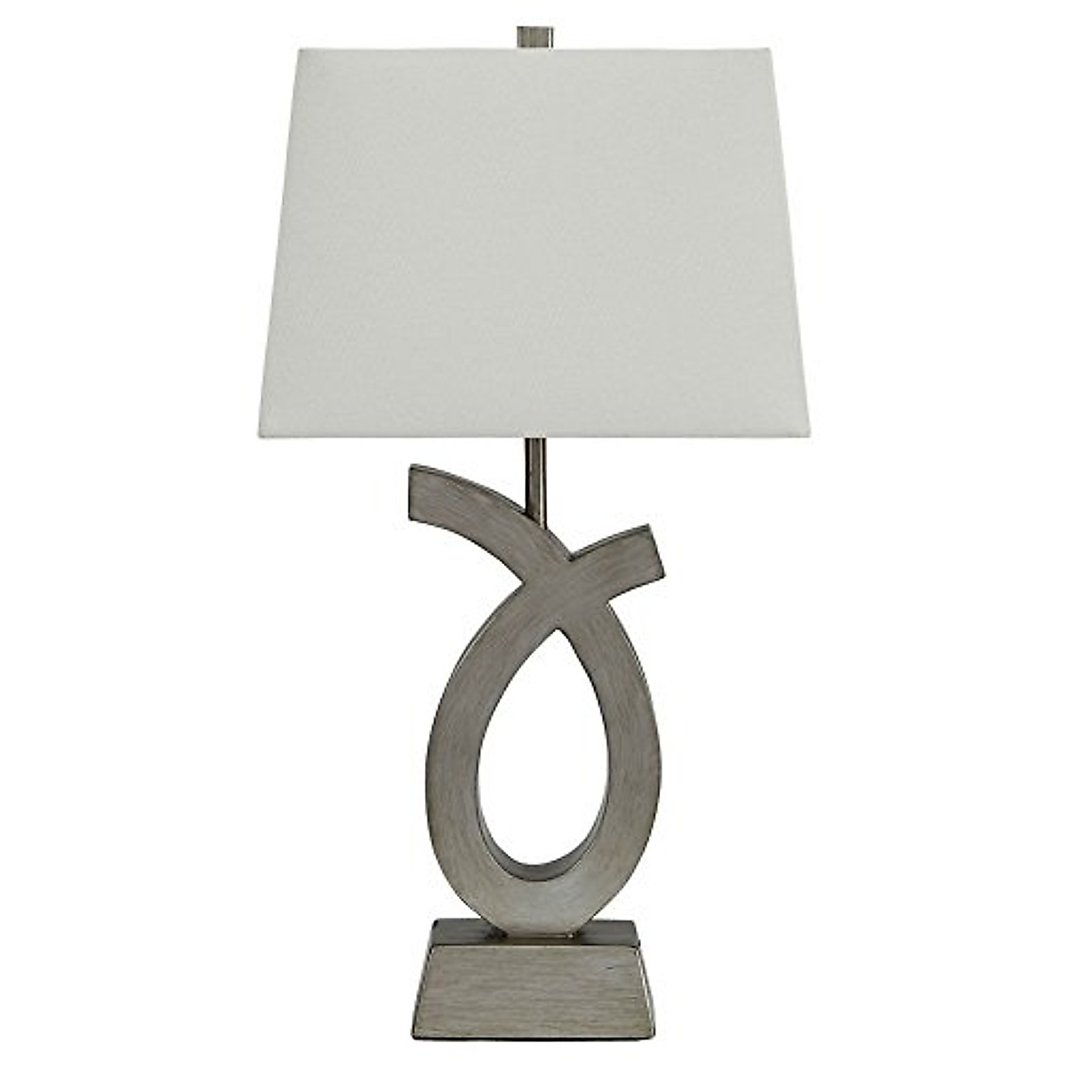 Signature Design by Ashley Amayeta Modern 28" Art Sculptured Design Table Lamp, 2 Count, Silver