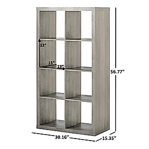 Better Homes and Gardens 8 Cube Storage Organizer, Multiple Colors Rustic Grey
