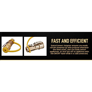 South Bend Components LP Gas Quick Connect Fitting, 100% Solid Brass – Propane Gas Quick Disconnect Adapter with On-Off Valve 1/4" Female NPT Thread for RV, Grill, BBQ, Pizza Oven, Patio Heater