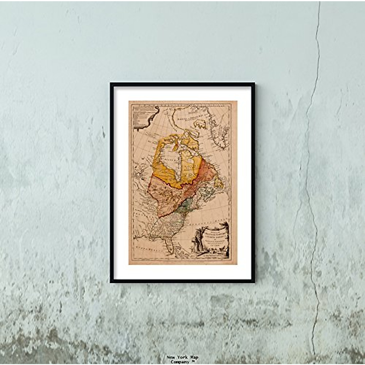 1776 Map United States | Canada of The British Empire, in North America Map | Ready to Frame